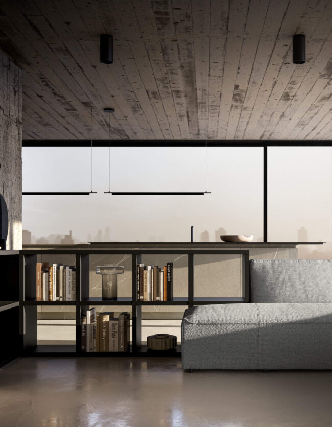 Evan Sofa with Bookcase - Santalucia