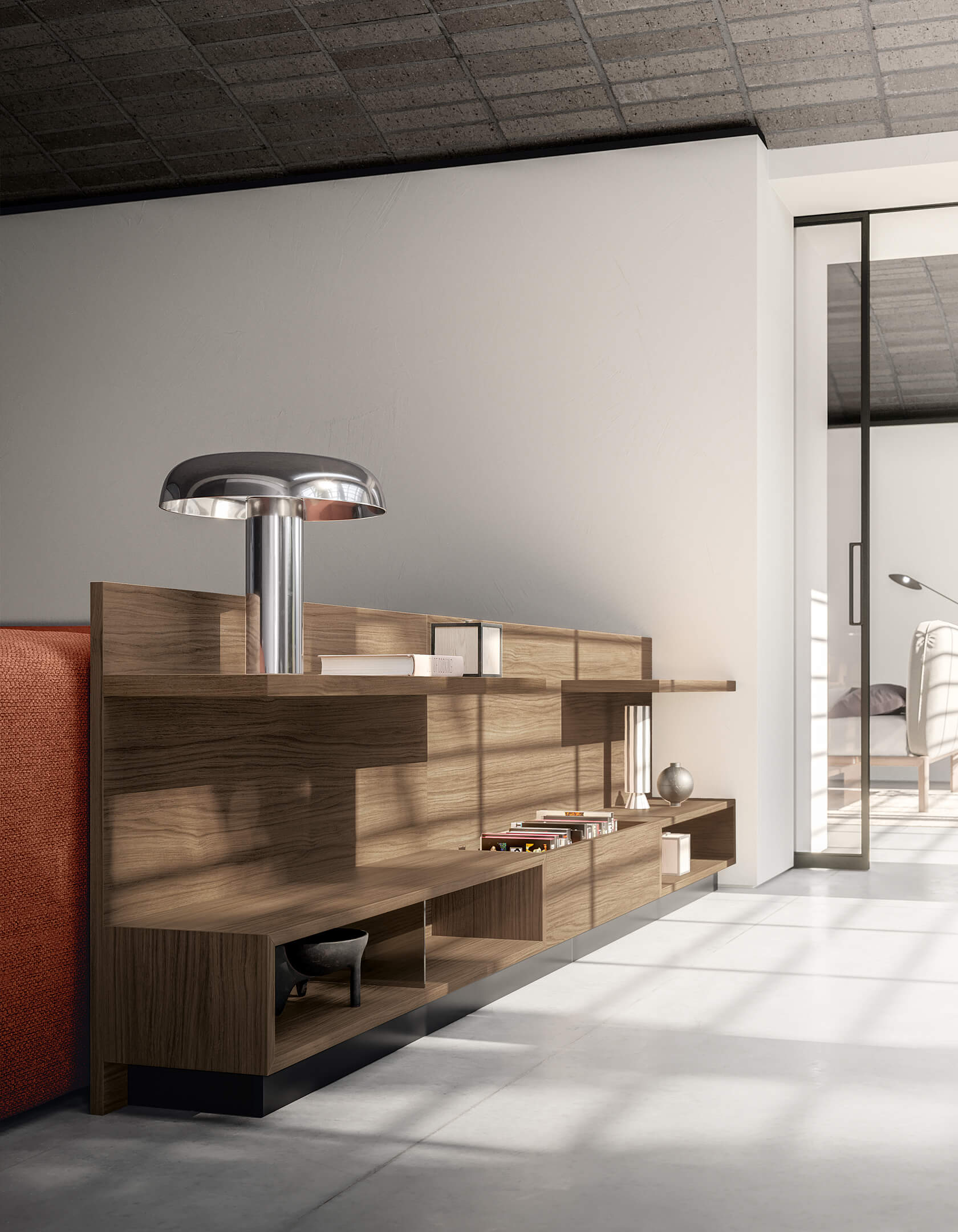Evan Sofa with Wood Panelling - Santalucia