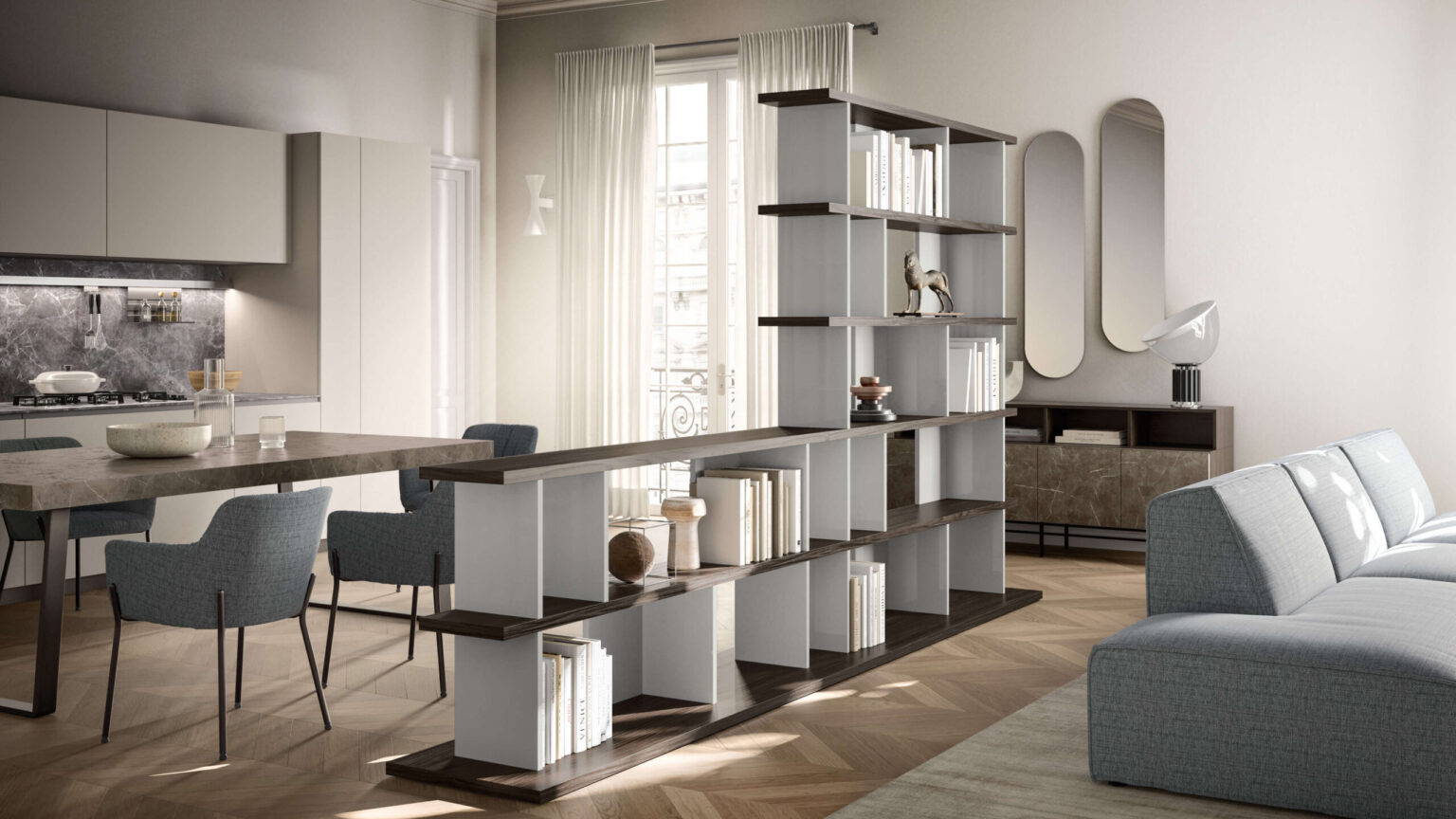 Partition bookcases for stylish division of spaces - Santalucia